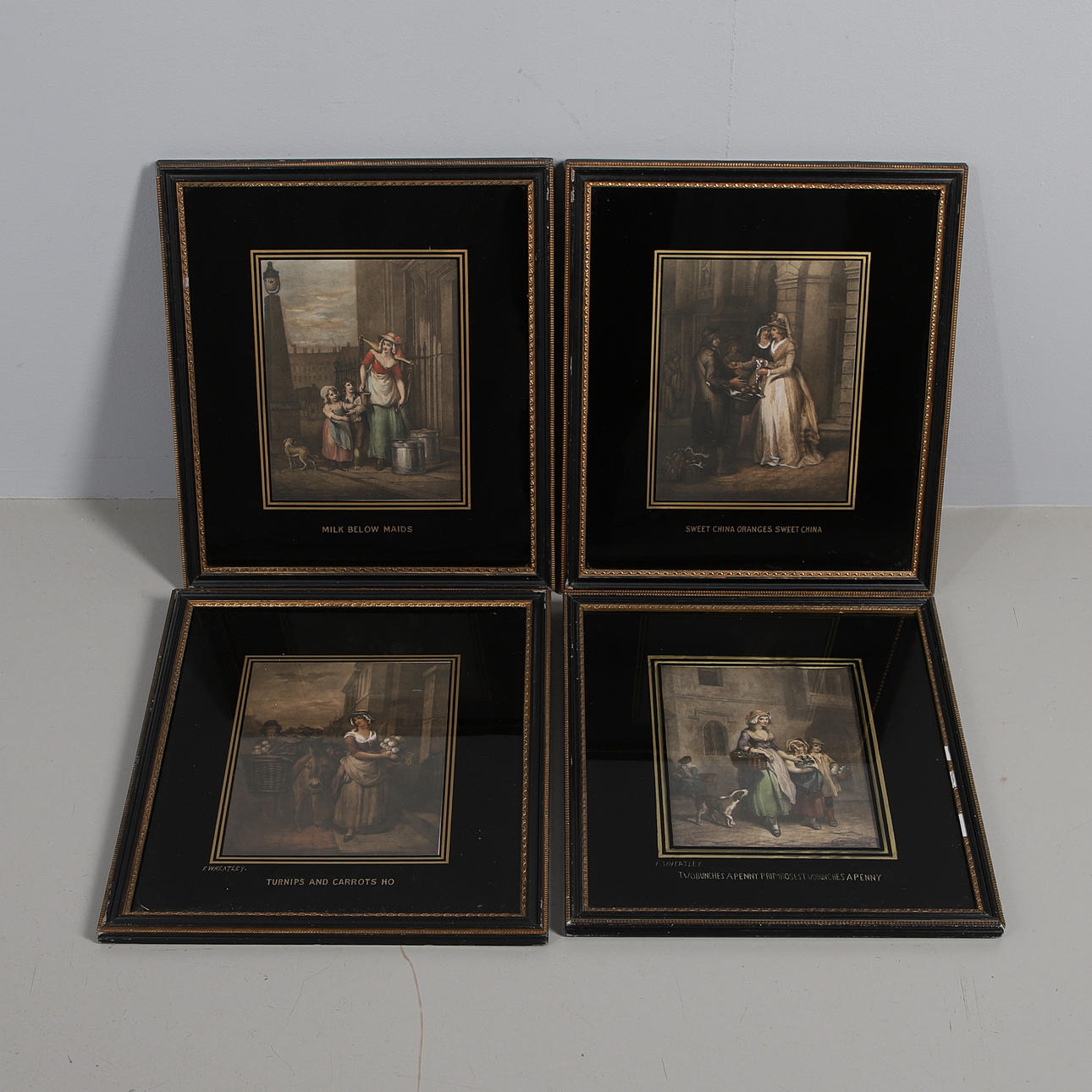 AFTER FRANCIS WHEATLEY. FOUR FRAMED ENGRAVINGS, MARKET SCENES. Art ...