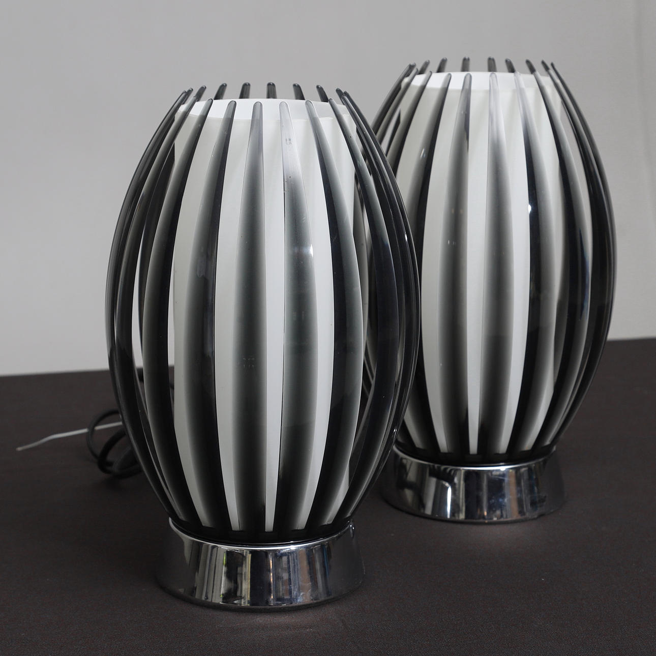 A set of 2 table lamps, “Tentacle”, plastic, glass and metal, Herstal ...