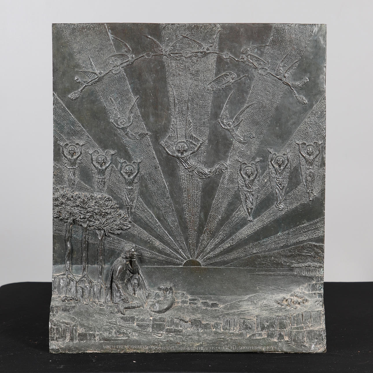 A LARGE EARLY 20TH CENTURY BRONZE RELIGIOUS PLAQUE, CIRCA 1920. Art ...