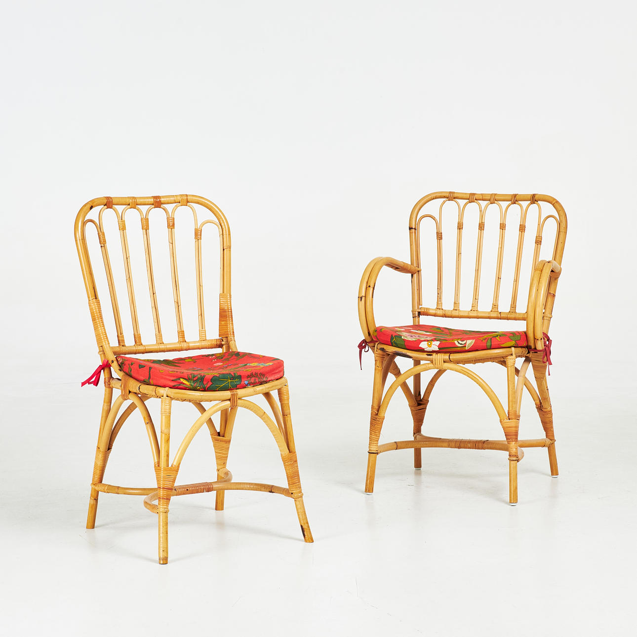 JOSEF FRANK. Stolar, 2 st, modell 1165, Firma Svenskt Tenn, bambu ...