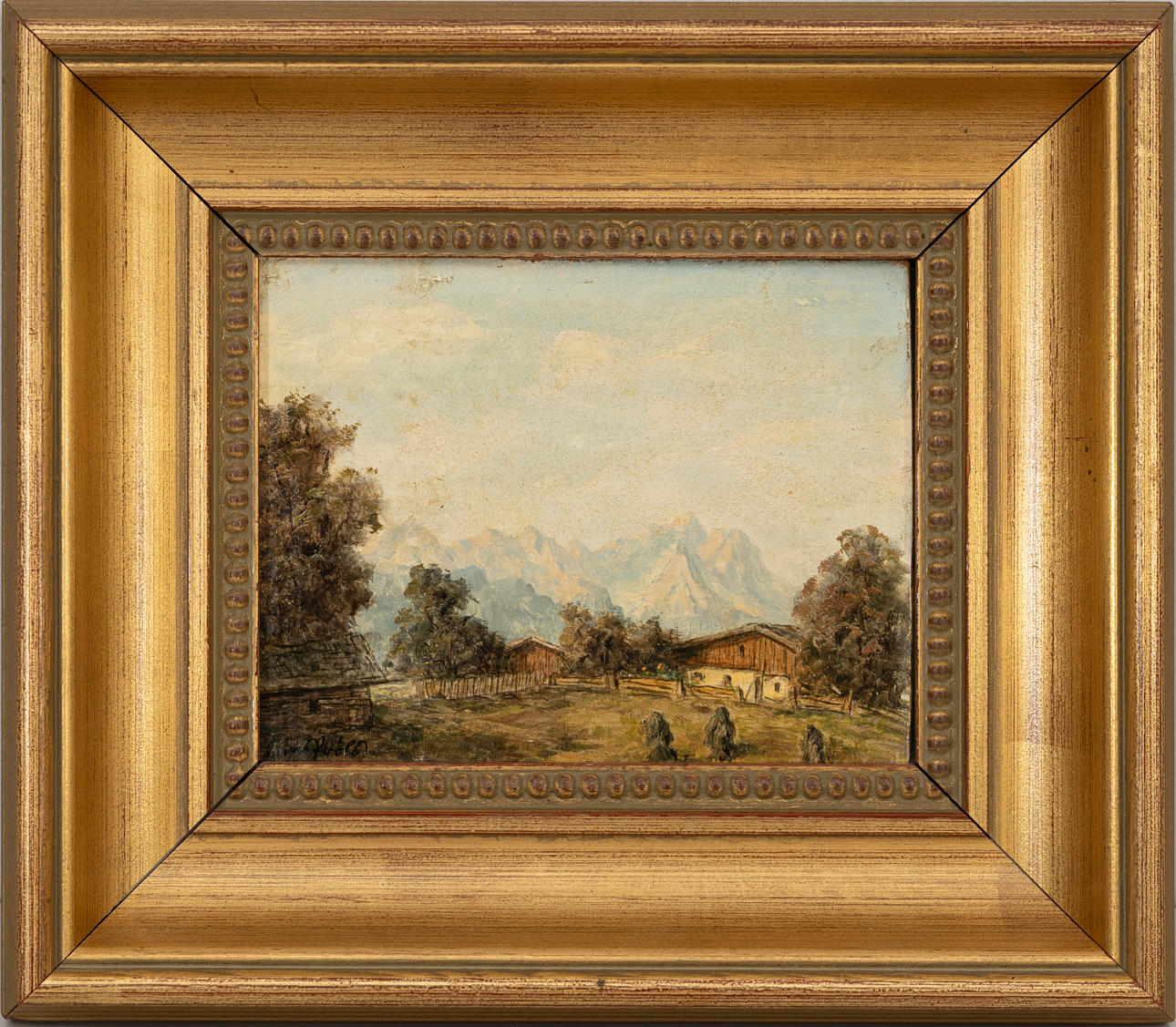 ATTRIBUTED TO HANS PRÖLS (1888-1969). Alpine landscape with house, oil ...