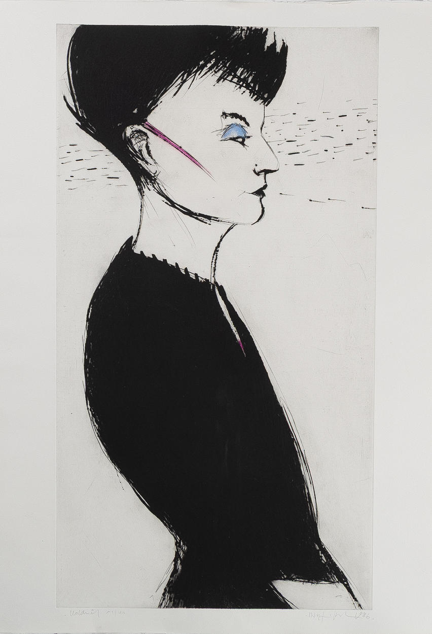 DAGFINN KNUDSEN (NORGE, FÖDD 1953). Composition, hand-colored dry ...