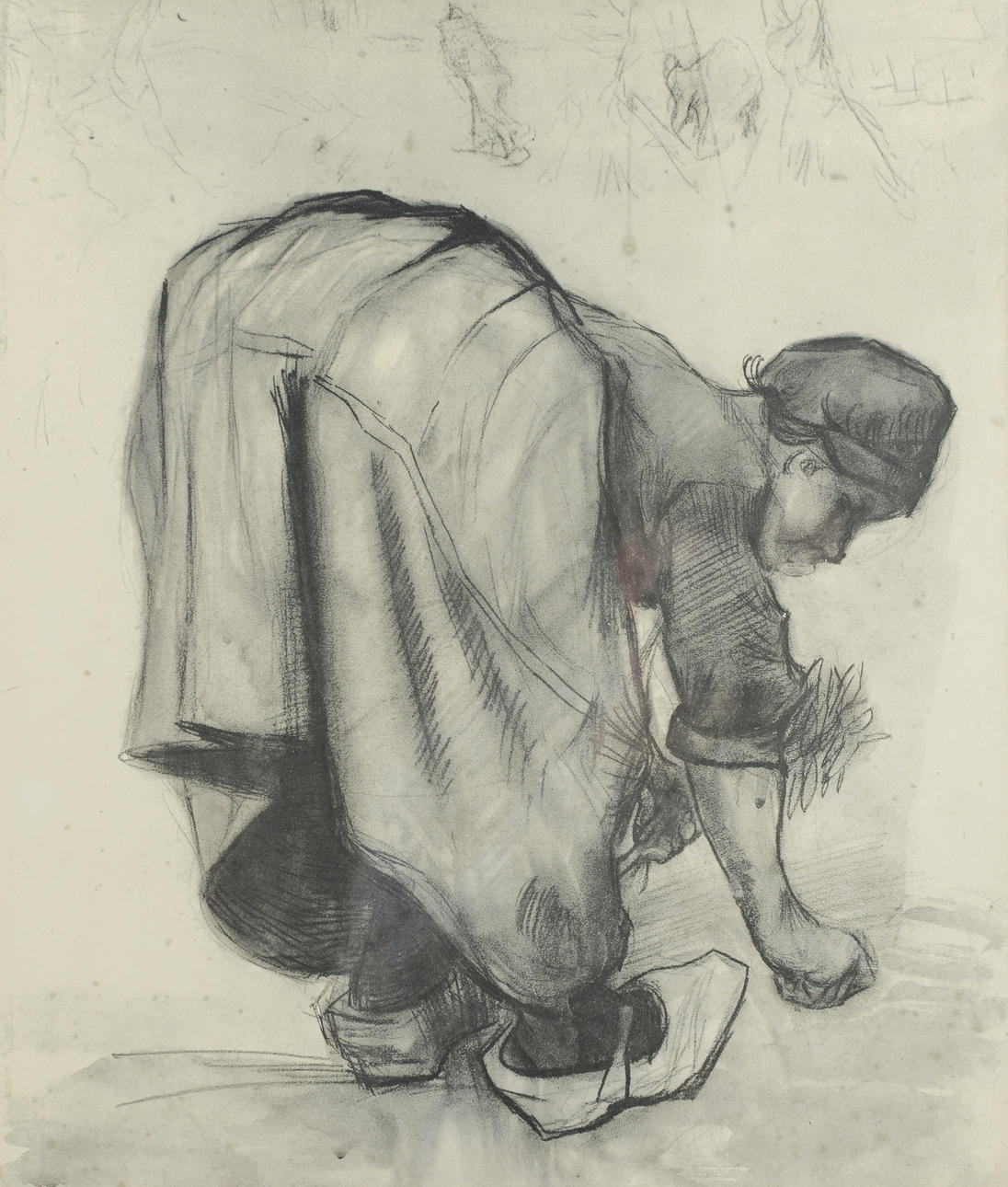 VINCENT VAN GOGH. AFTER. “Woman Gleaning”, 1885, reproduction print ...