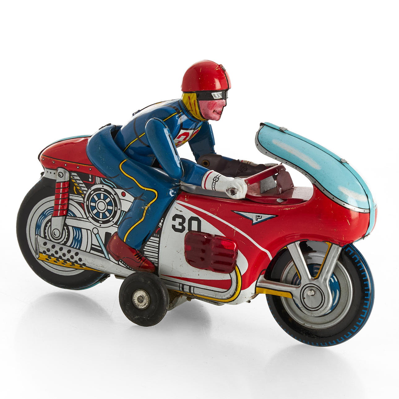 METAL TOY, motorcycle with driver, T.N. (Nomura), Japan, mid 20th ...