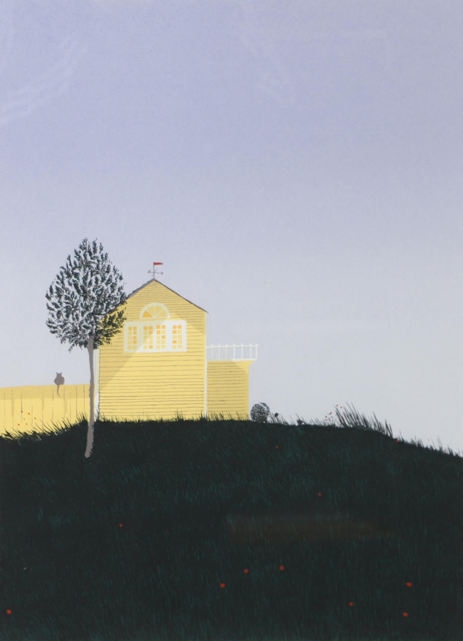 HELENA ÖSTERGREN. Yellow house, lithograph in colours, signed. Art ...