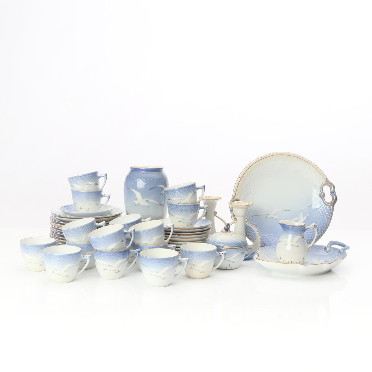 BLUE SEAGULL, COFFEE SET, 31 PIECES. Porcelain. Bing & Gröndahl ...