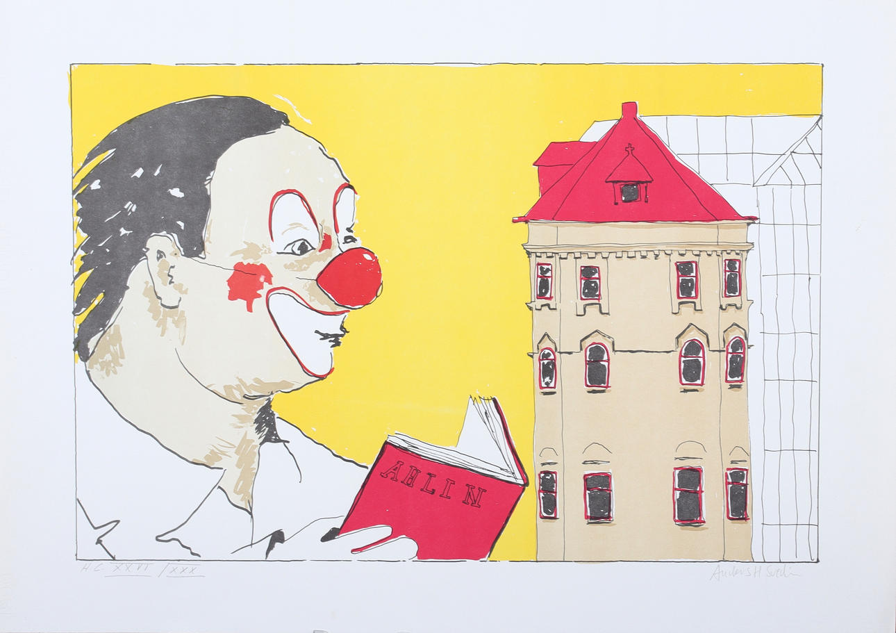 ANDERS H. SVEDIN. ”Lars Ahlinille”, värilitografia, signeerattu ja ...