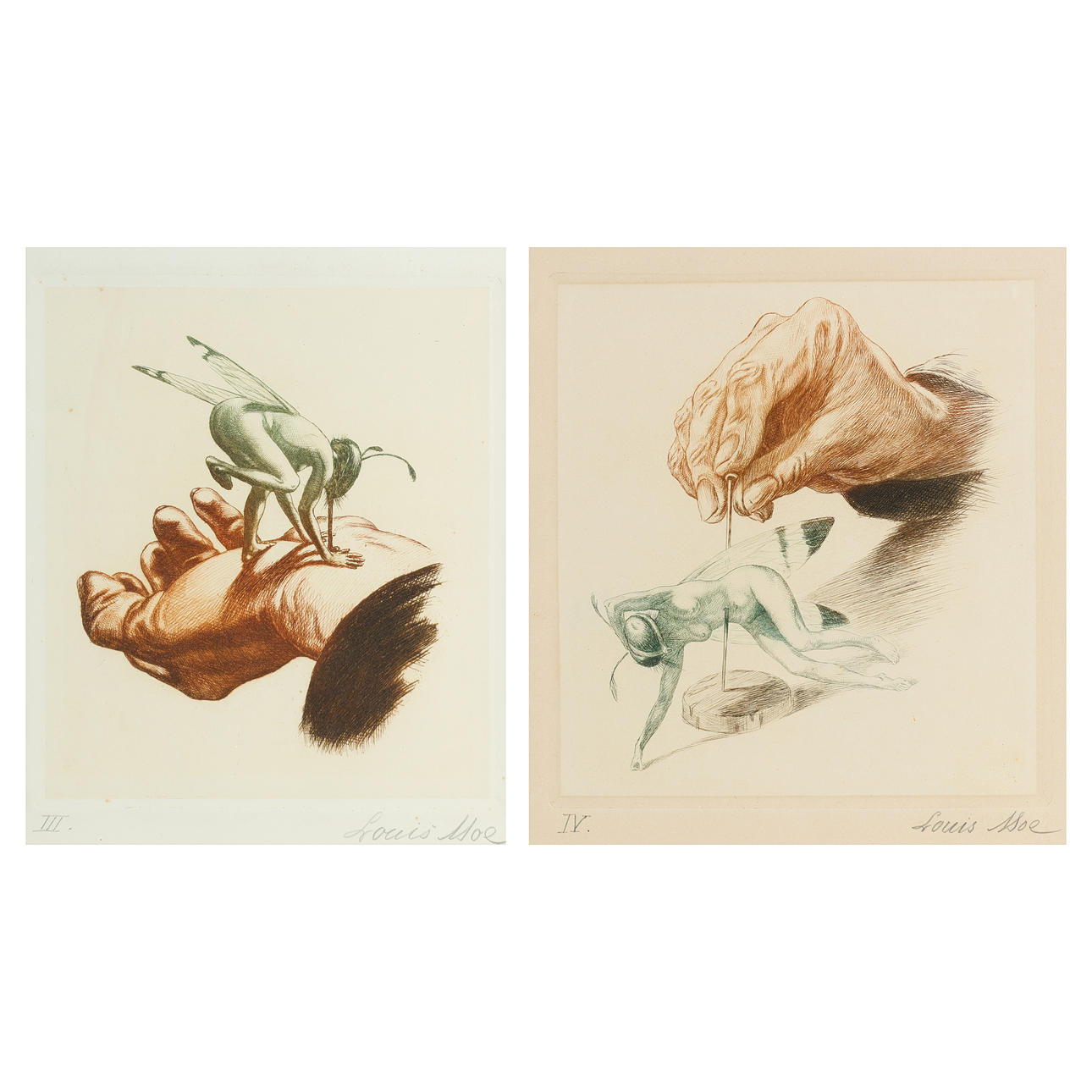 LOUIS MOE (1857-1945). Raderinger 'Fluen' opus 116 og 117, cycklus IV ...