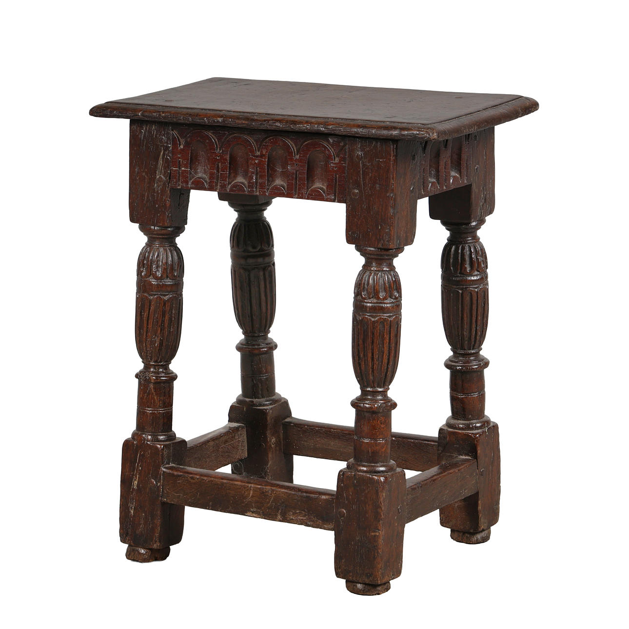 A RARE ELIZABETH I CARVED OAK JOINT STOOL, CIRCA 1580. Furniture ...