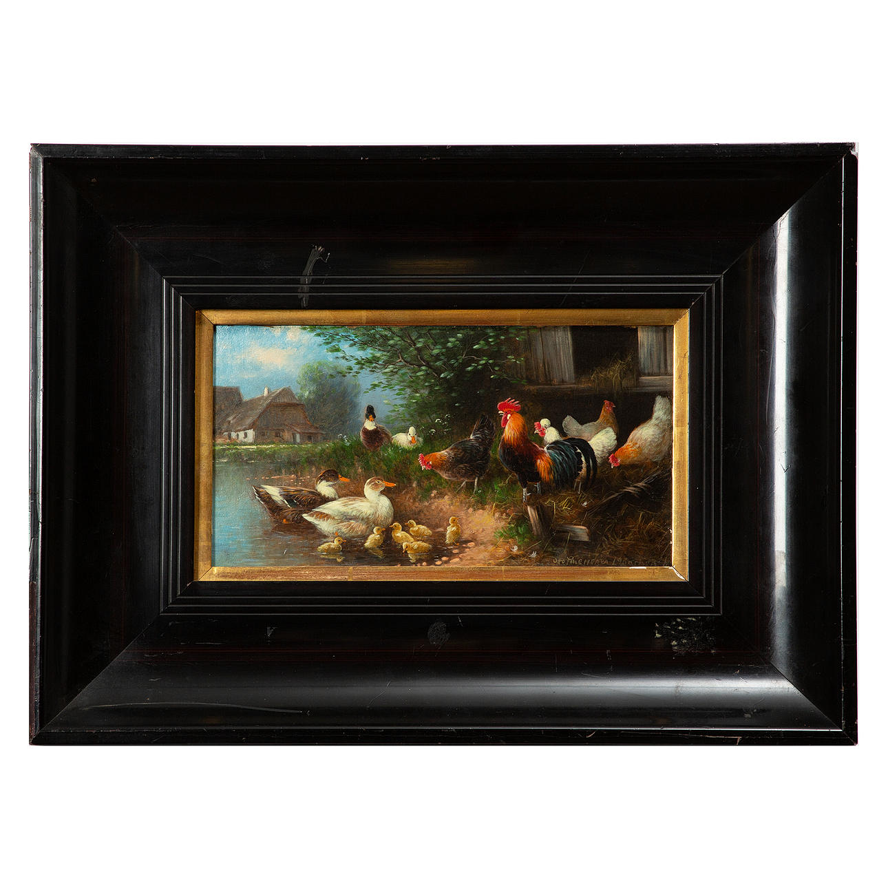 OTTO SCHEURER. Olja på pannå, signerad. Konst - Måleri - Auctionet