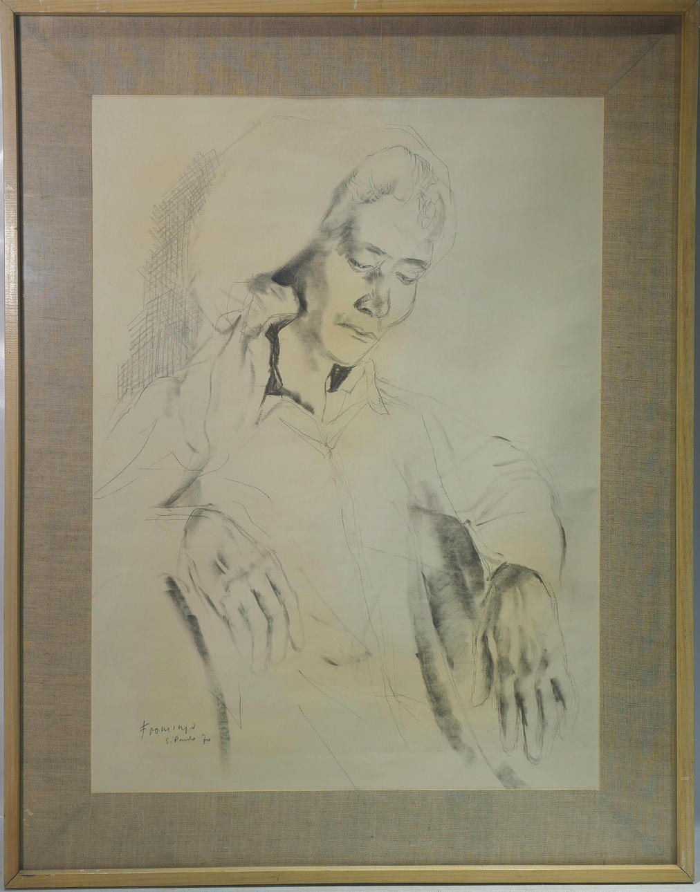 FRANCISCO DOMINGO SEGURA (1893-1974). Seated woman. Mixed media on ...