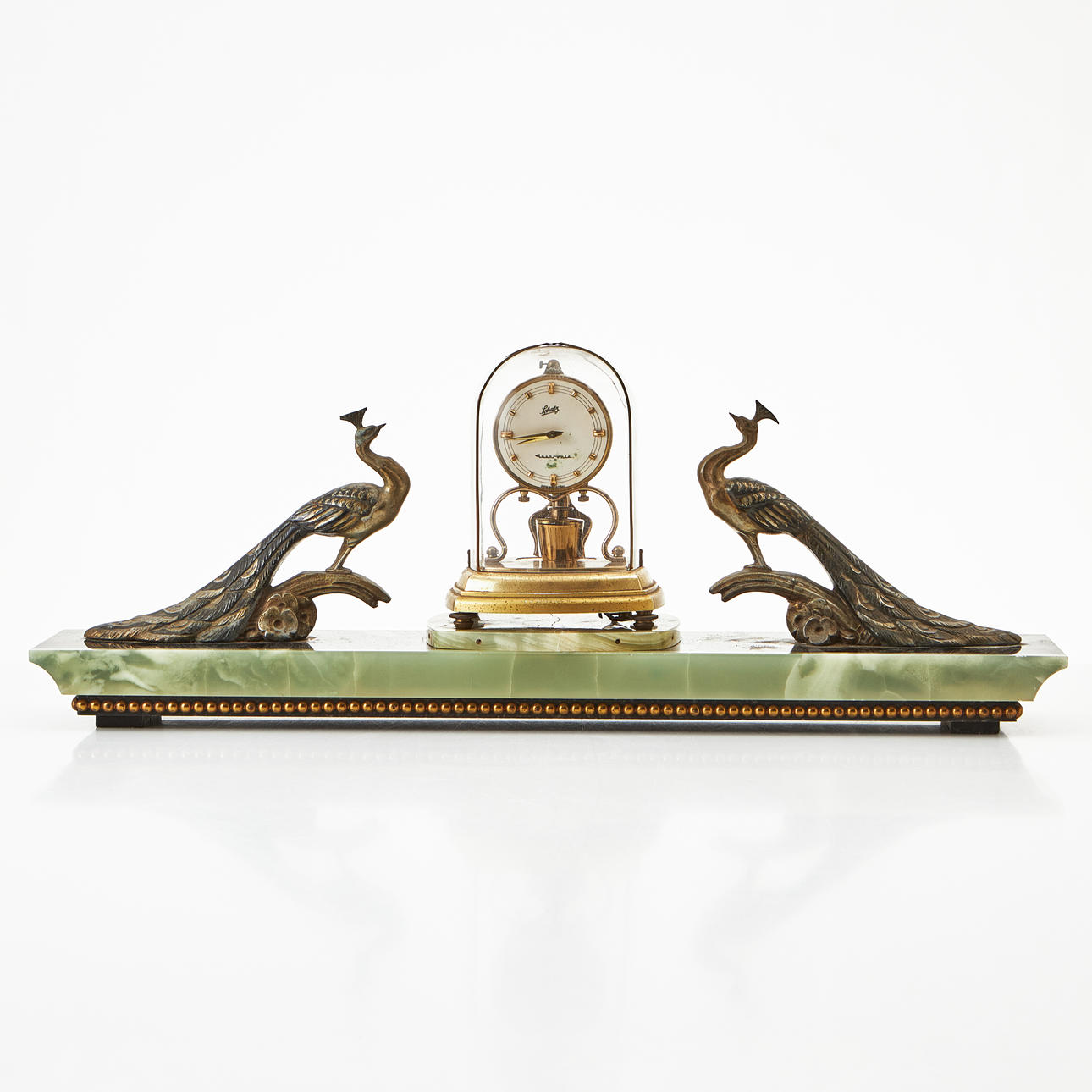 A table clock, first half of the 20th century, art deco, stone/onyx ...