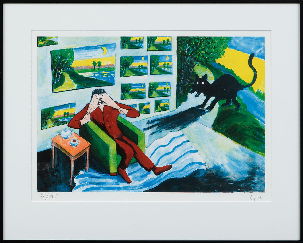 CARL JOHAN DE GEER. “The Scream”, lithograph in colour, signed and ...