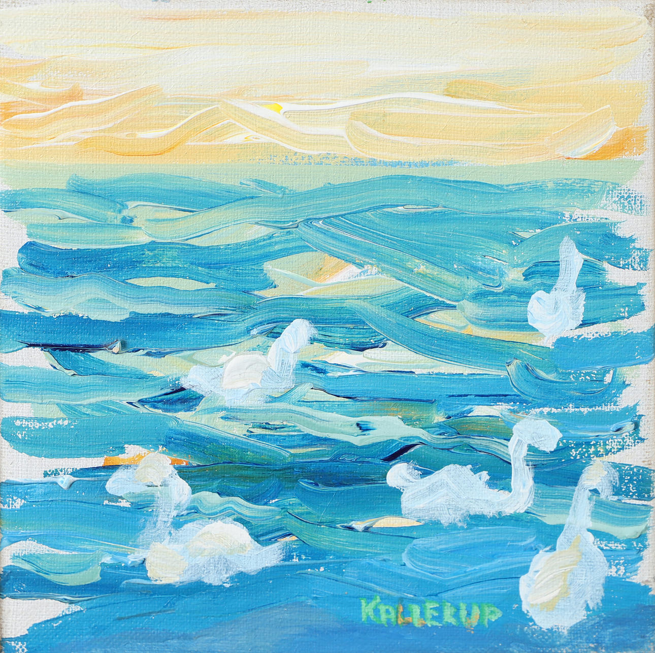 MARTIN KALLERUP. “Sunset over Skälderviken”, oil on canvas signed ...