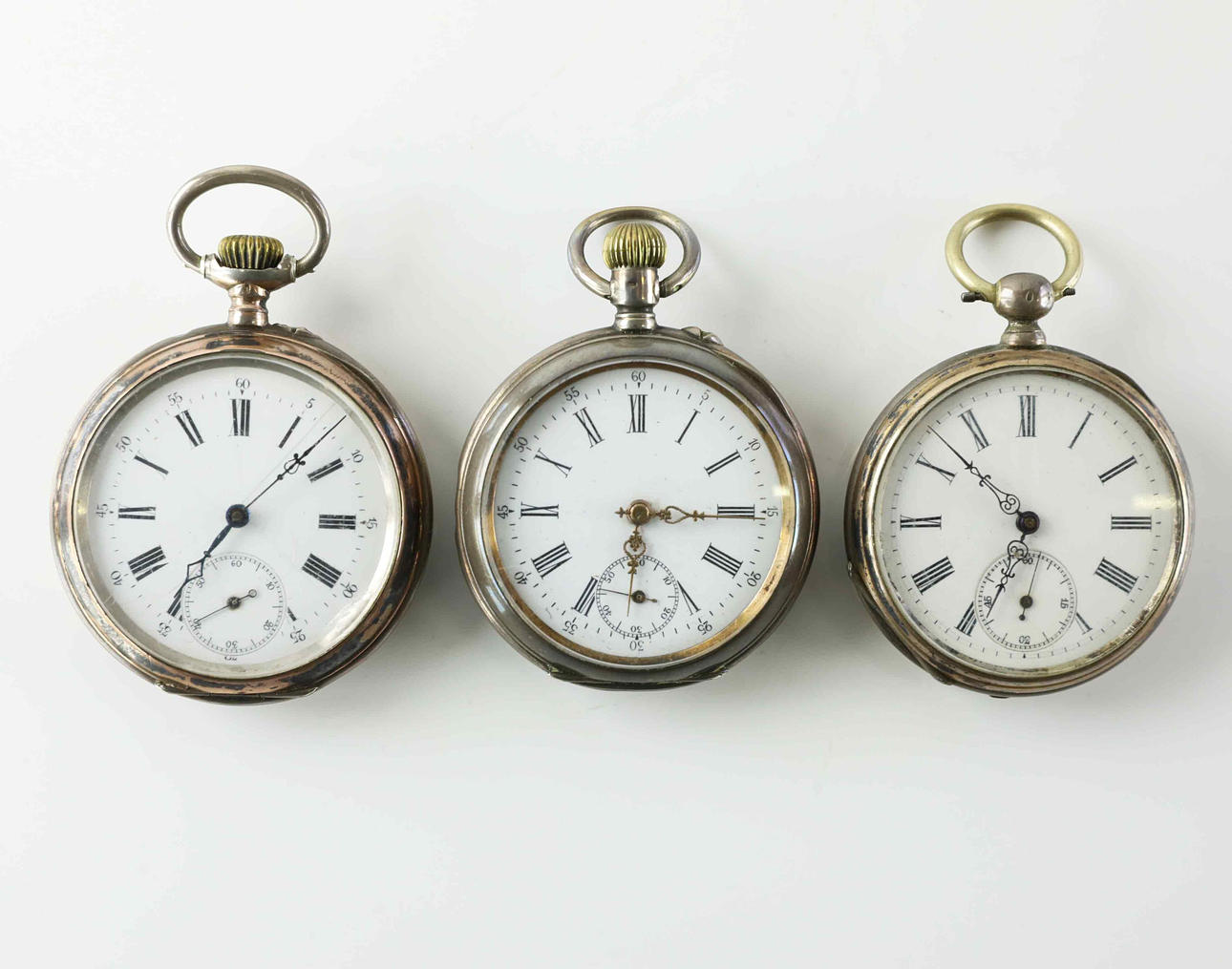 FICKUR, 3 st, silver, 1800-tal. Klockor & Ur - Fickur & Stoppur - Auctionet