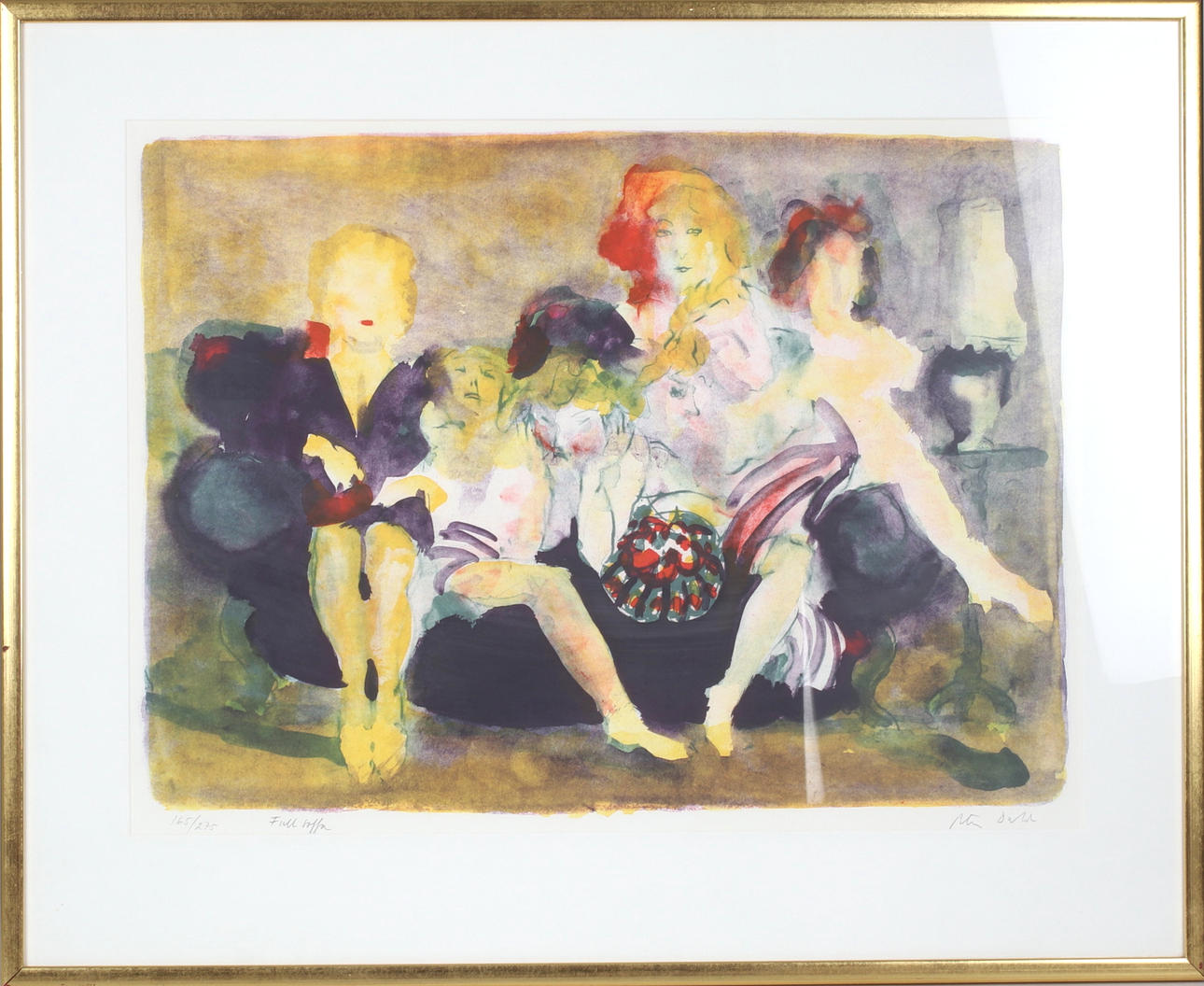PETER DAHL. “Full sofa”, lithograph in colors, signed, numbered 165/275 ...