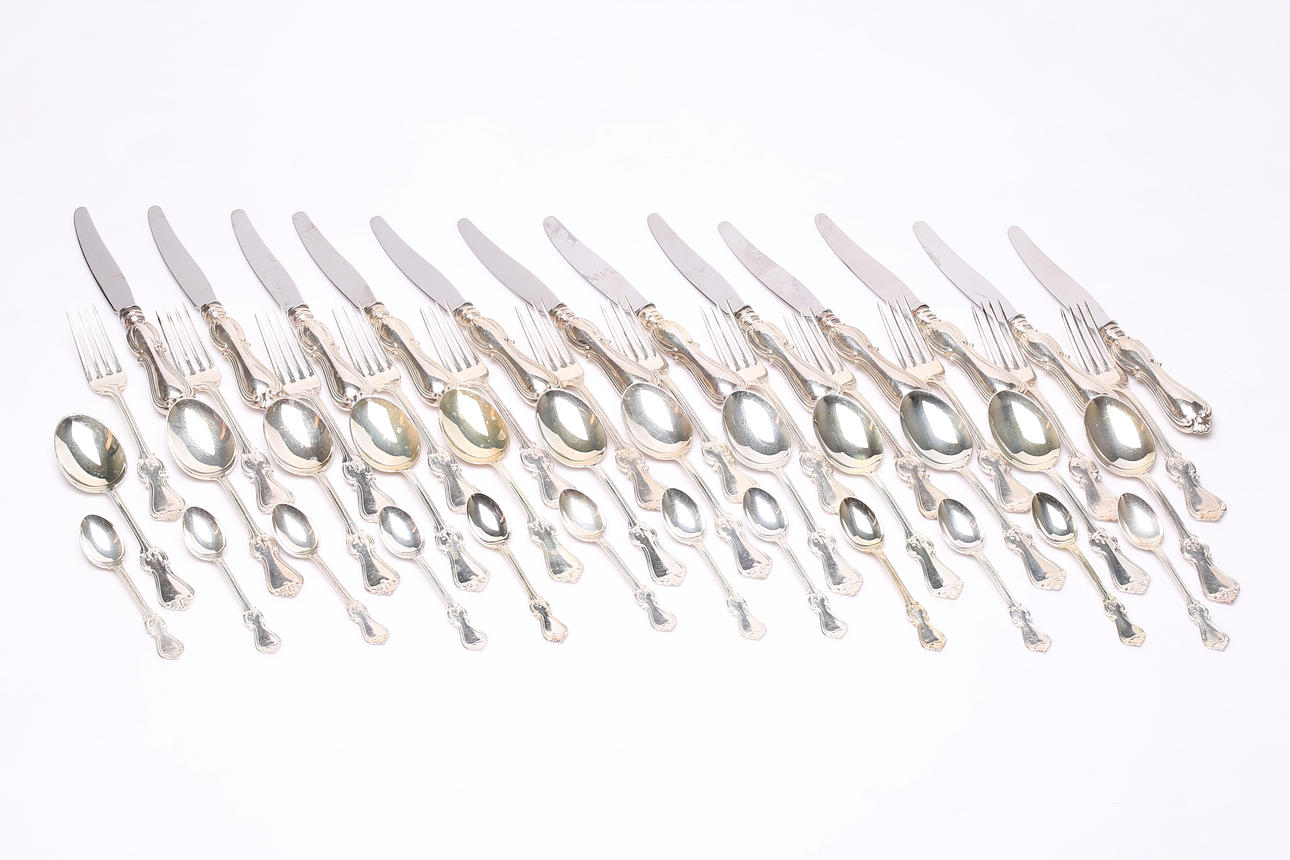 SILVERSERVIS “Olga” 48 pieces, GAB, Stockholm, weight ca 1929 grams ...