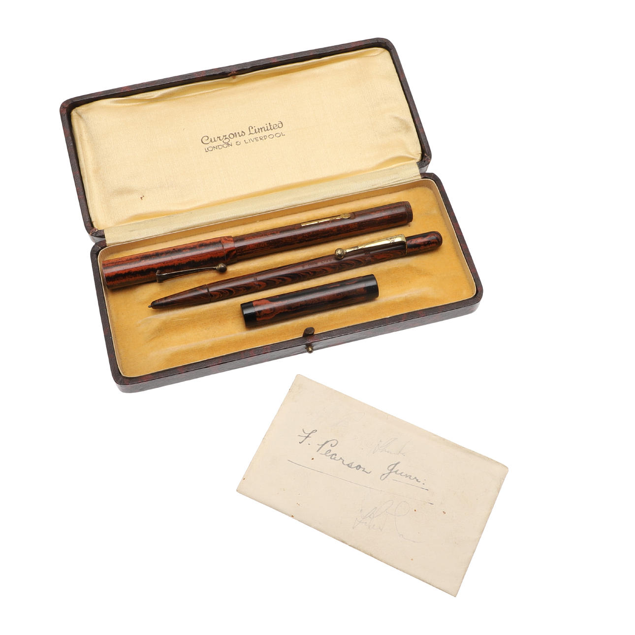 A CURZONS ‘KLIMAX’ CASED PEN PENCIL AND LEAD HOLDER SET. Collectables ...