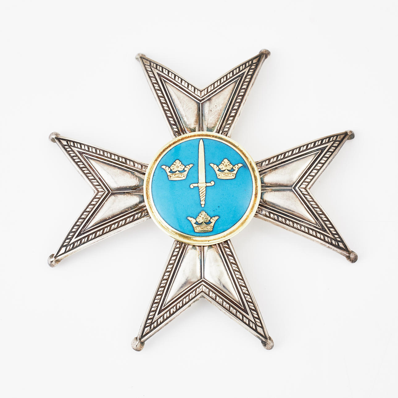 THE ORDER OF THE SWORD, Kraschan, silver and enamel C. F. Carlman ...