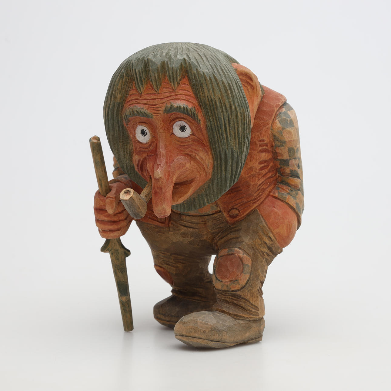 ANTON SVEEN. A wooden sculpture 'Dovregubben', Troll, monogrammed ...