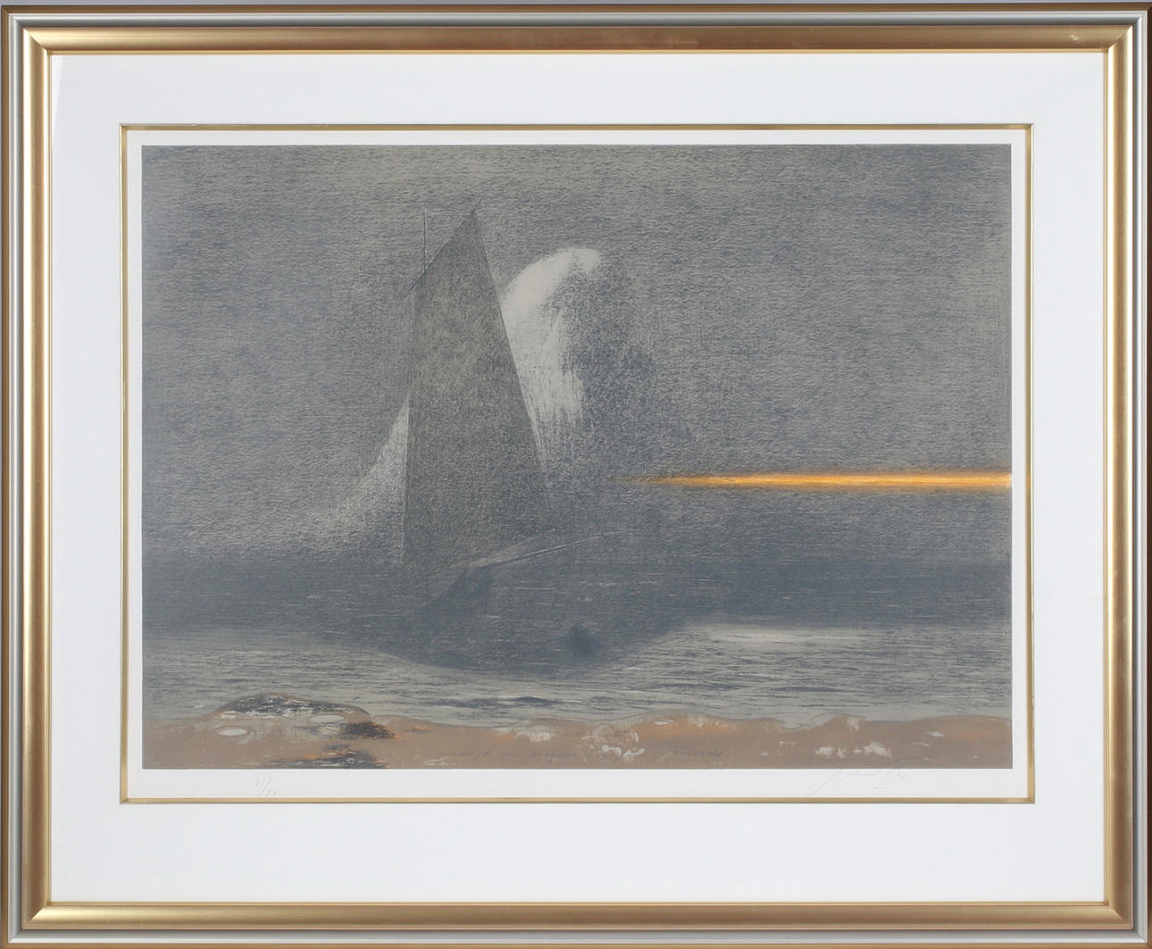 PIERO GUCCIONE. “Omaggio A Caspar David Friedrich”, lithograph, signed ...