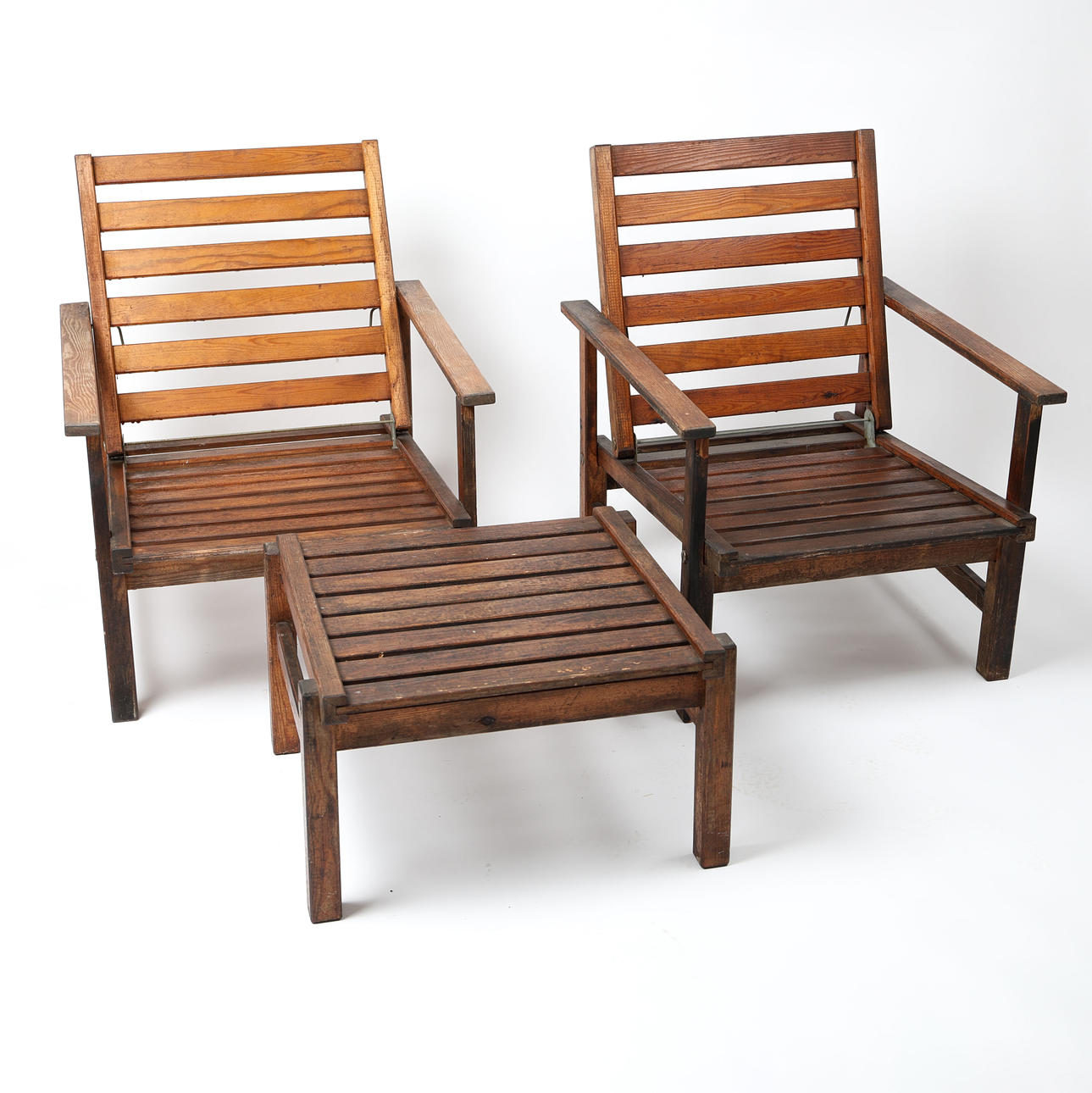 ELSA STACKELBERG. Armchairs, a pair, with a stool, Free Form. Garden ...