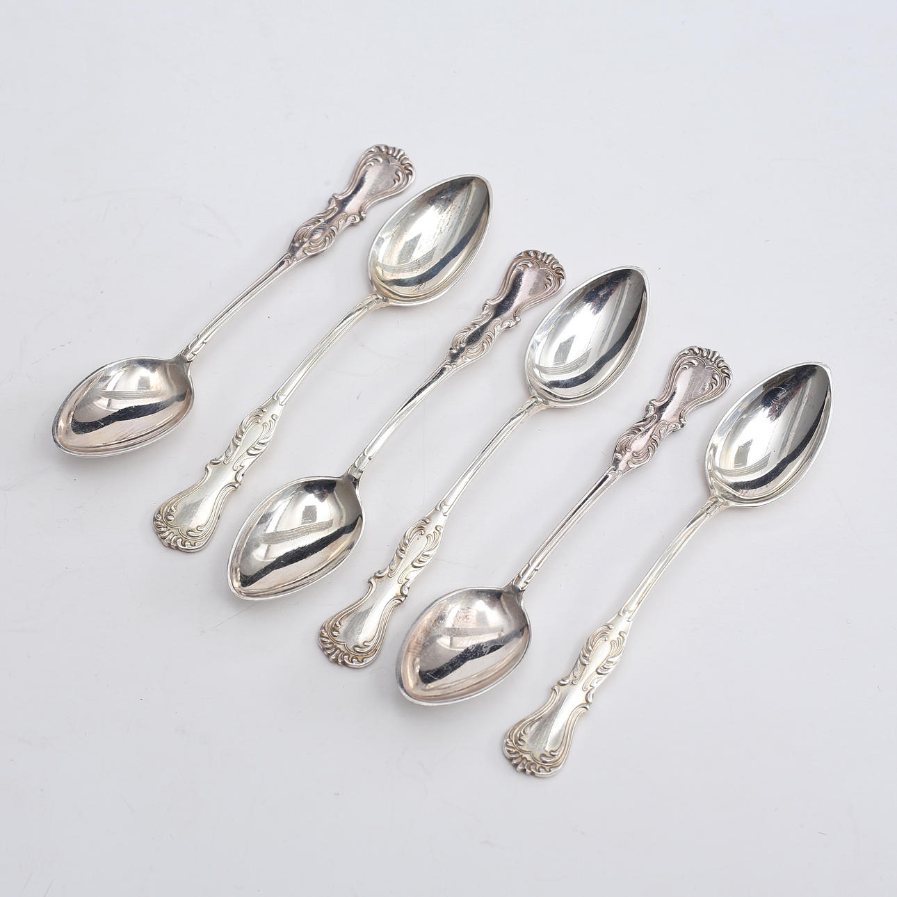 MOCK SPOONS, 6 pcs, CGH, silver, 74 grams. Silver & Metals - Silver ...