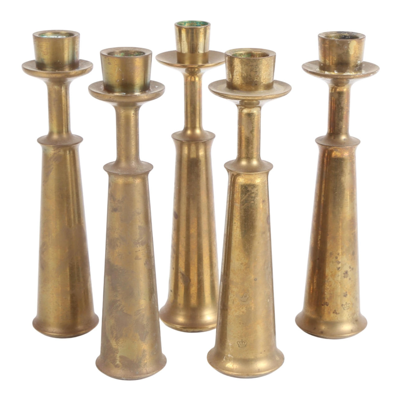 JENS HARALD QUISTGAARD. Danish Designs. Set of five solid brass ...
