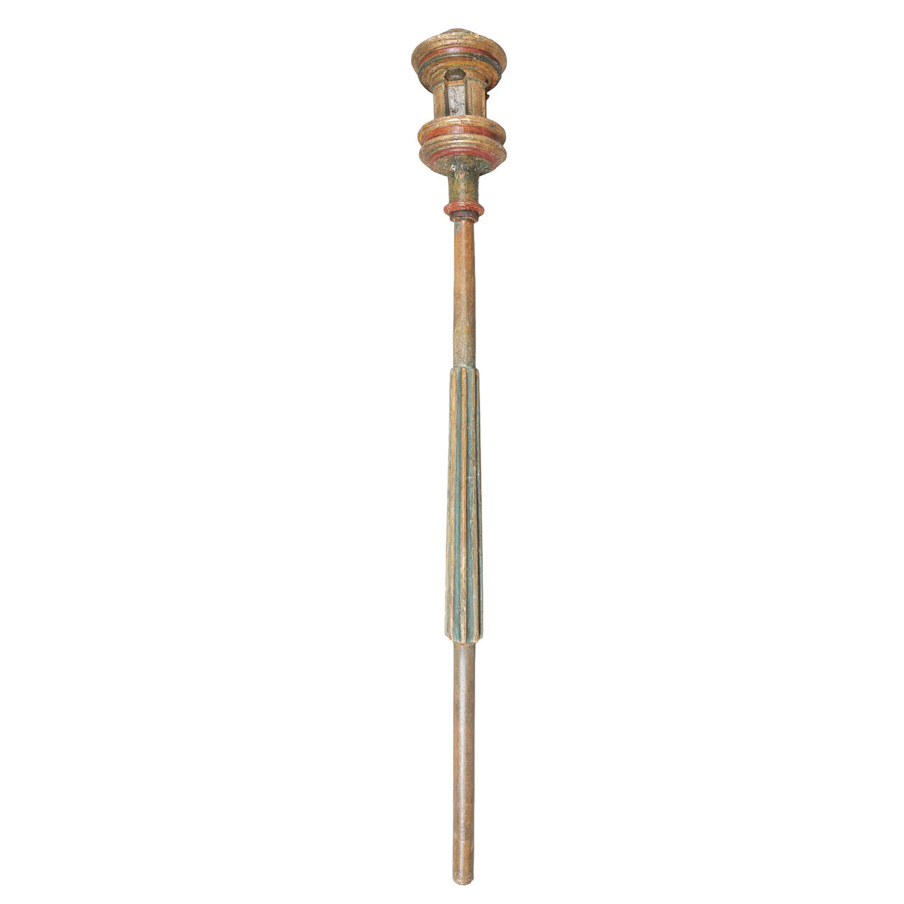 A RARE LATE 16TH CENTURY POLYCHROME PROCESSIONAL POLE, CIRCA 1700. Art ...