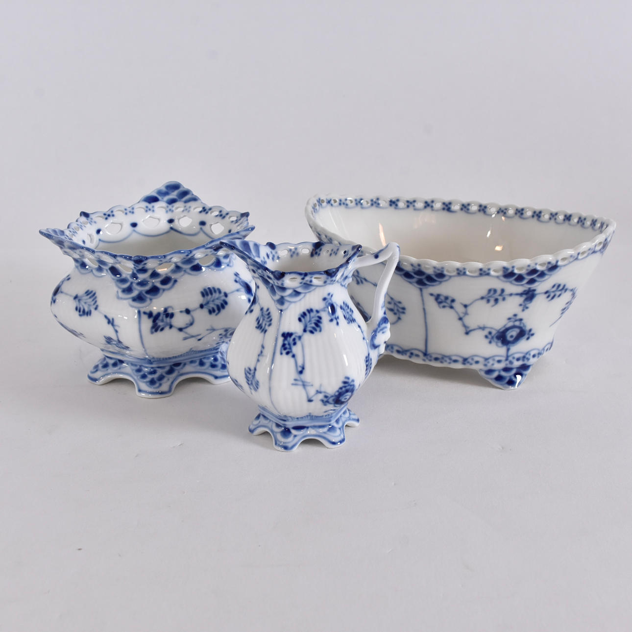3 delar porslin, Royal Copenhagen Musselmalet Helblonde. Keramik ...