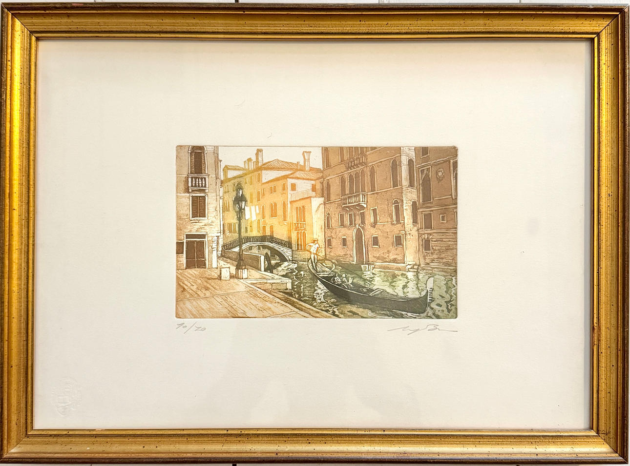 UGO BARACCO. Signed Color Etching. 10/20 + Stamp marked. Art ...