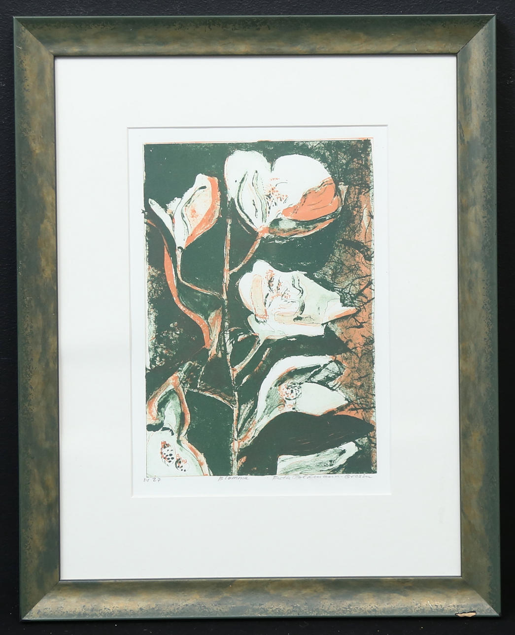 RUTH GOLDMANN-GROSIN. “Flower”, Graphic leaf, no. 27, signed. Art ...
