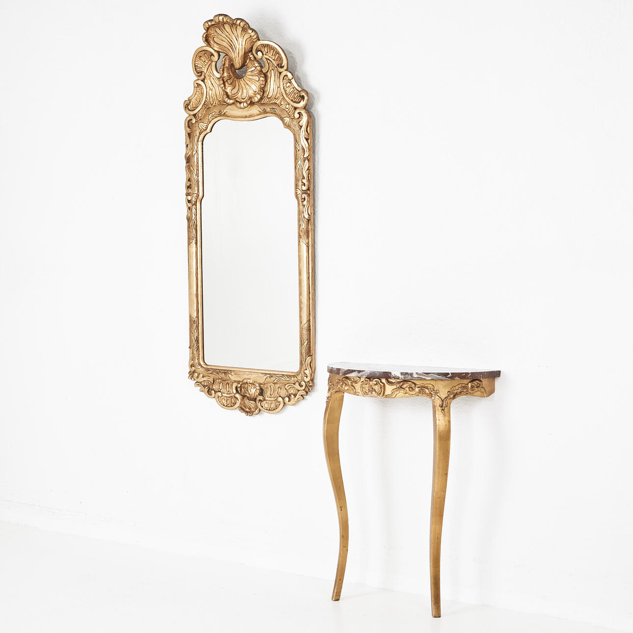 SPEGEL, med konsolbord, rokokostil, John Lundmark, 1900-tal. Speglar ...