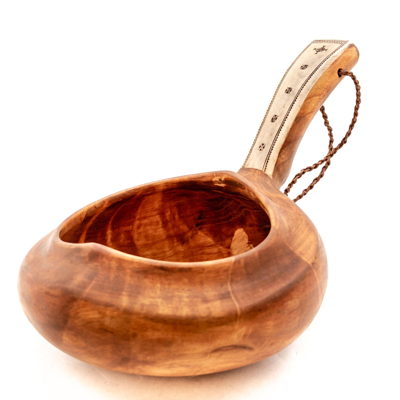 LARS PIRAK. Naphie/Mjölkstäva, Sameslöjd, Signed 20th century ...