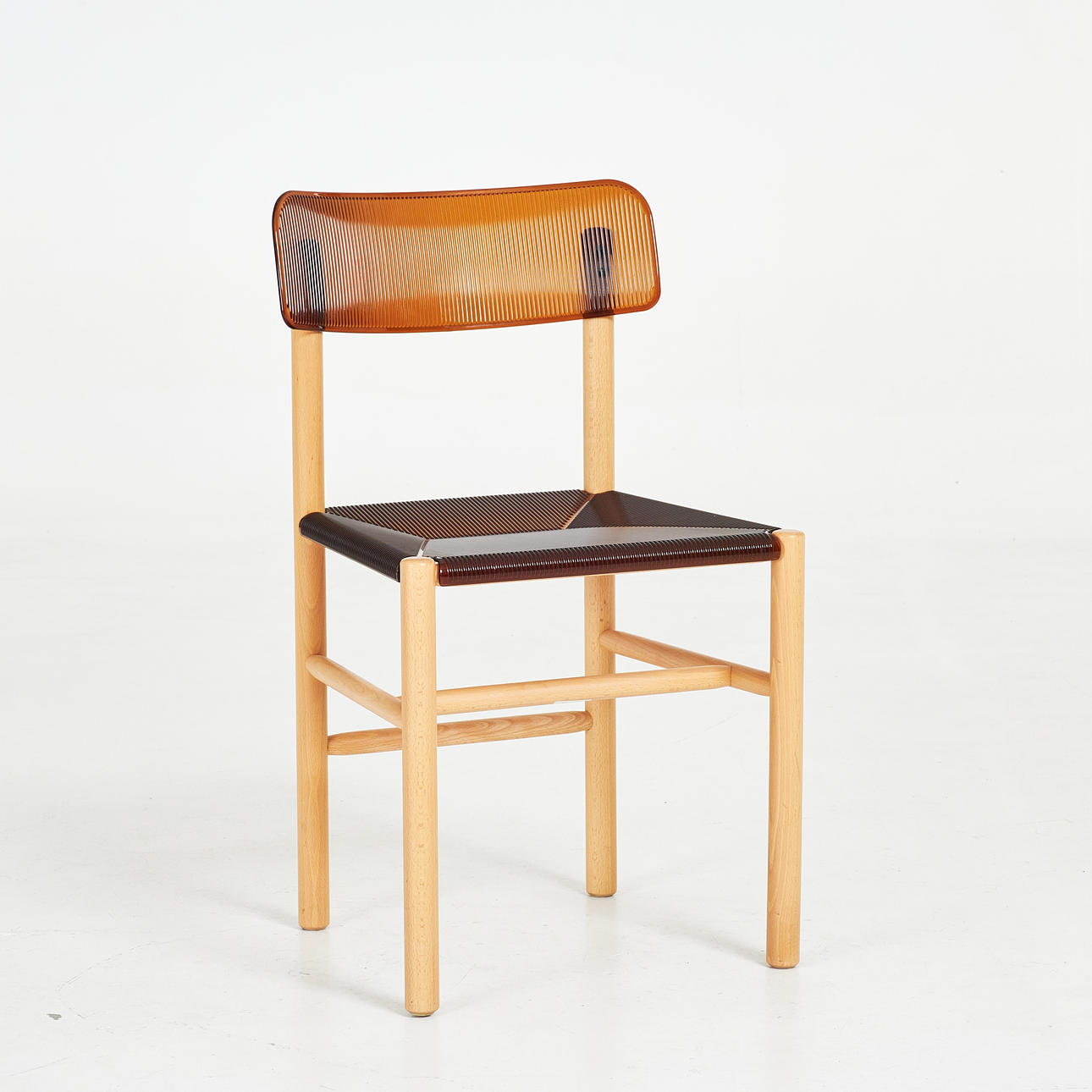 JASPER MORRISON. STOL, "Trattoria", stomme i bok, sits och rygg i brun ...