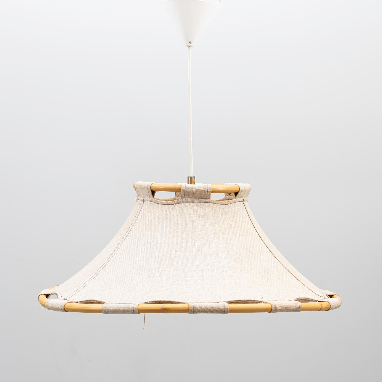 ANNA EHRNER. A ceiling lamp, textile, wood and plastic, unmarked, 20th ...