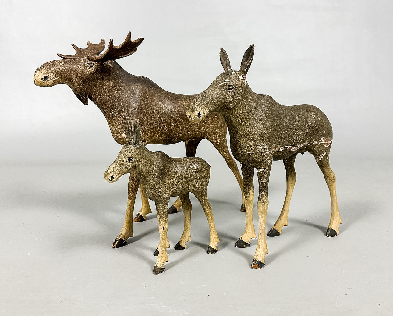 A 3-piece moose family, probably John Finnborg, 1887. Art - Other ...
