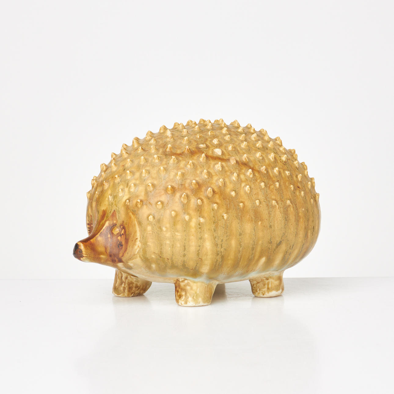 LISA LARSON. Hedgehog, Gustavsberg, stoneware, glazed, carved marking ...