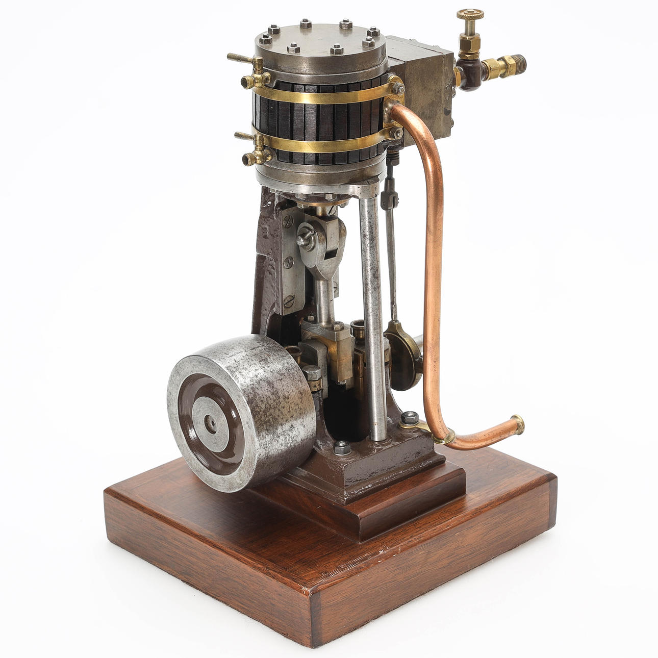 STEAM ENGINE, 1-cylinder engine, model of an inventoried vertical ...