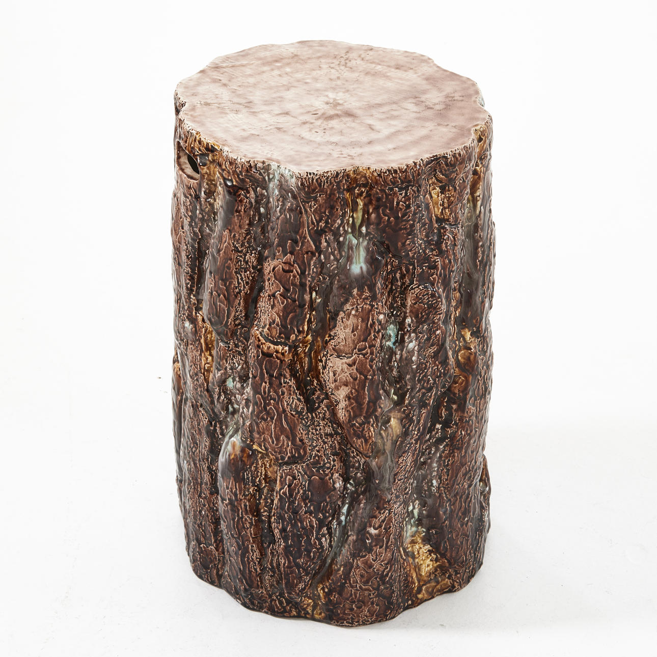 A stool, in the shape of a pine stump, Gustavsberg, around the turn of ...