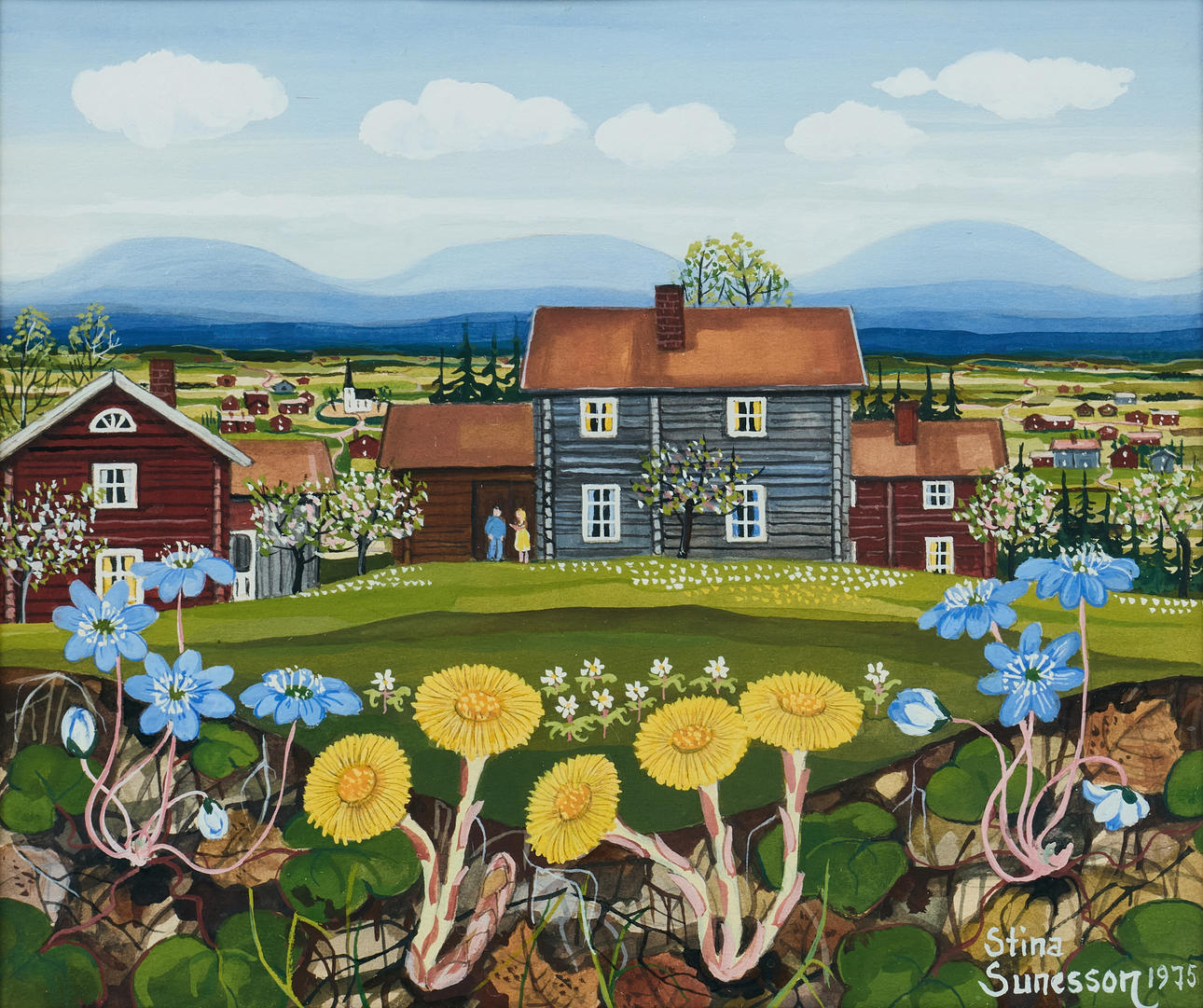 STINA SUNESSON (1925-1998). "En vårdag". Konst - Måleri - Auctionet