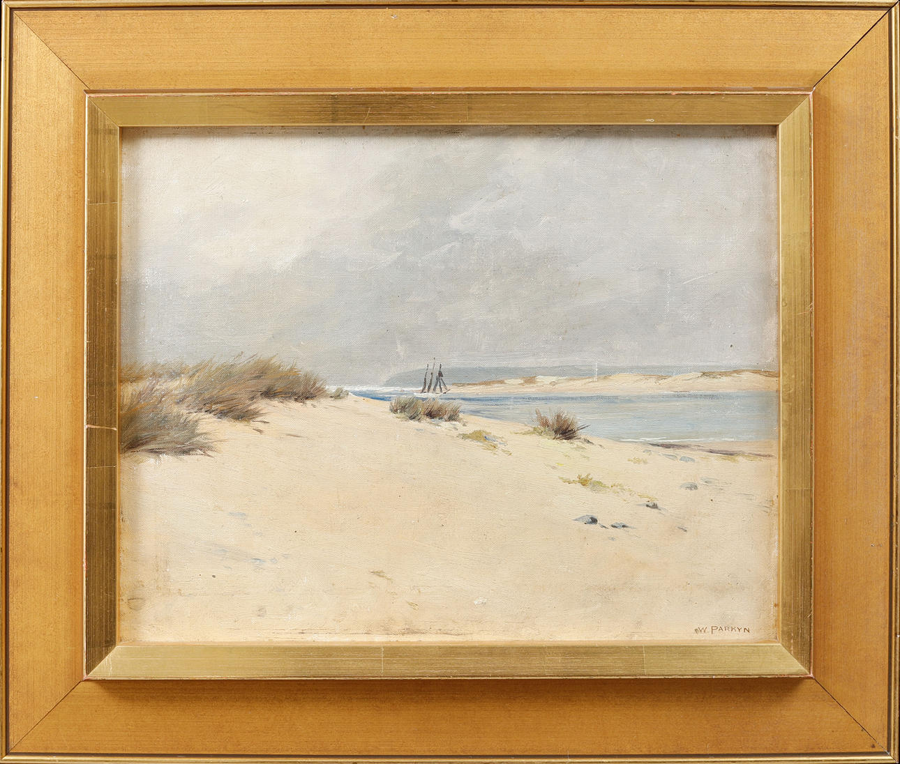 WILLIAM SAMUEL PARKYN. Beach motif, oil on panel, signed. Art ...