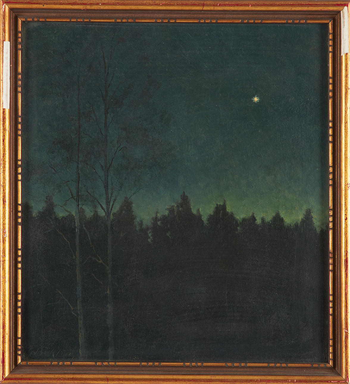 GUSTAF BÖKLIN (1879-1961). Landscape motif in moonlight, oil on panel ...