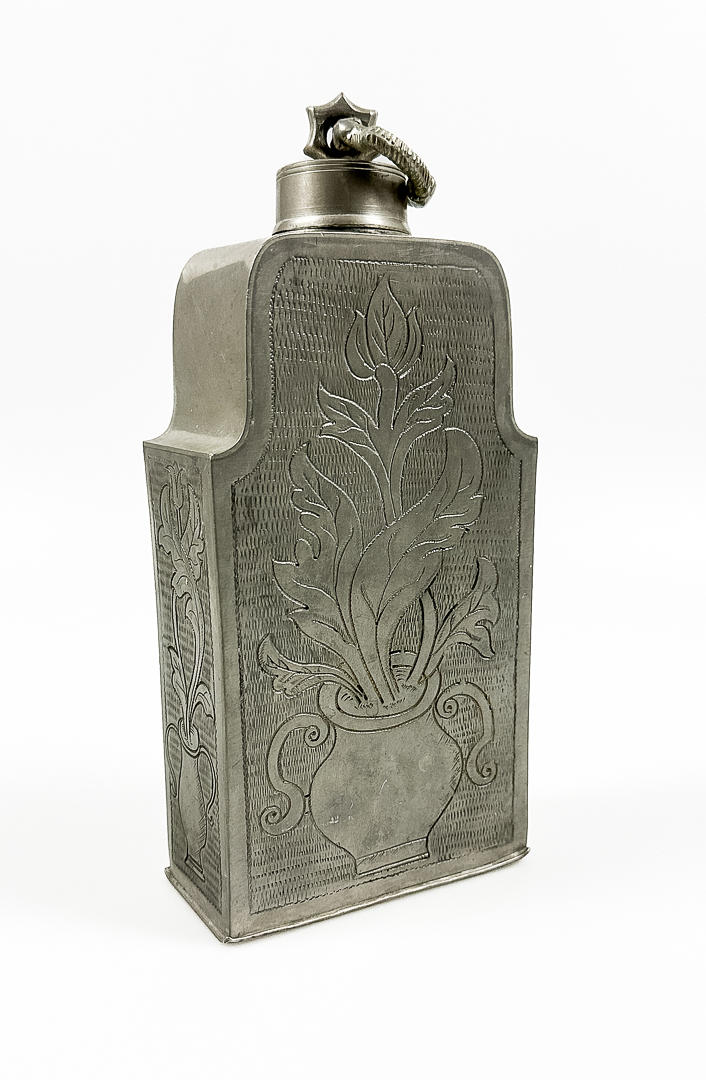 A tin prism bottle, first part of the 20th century. Silver & Metals ...