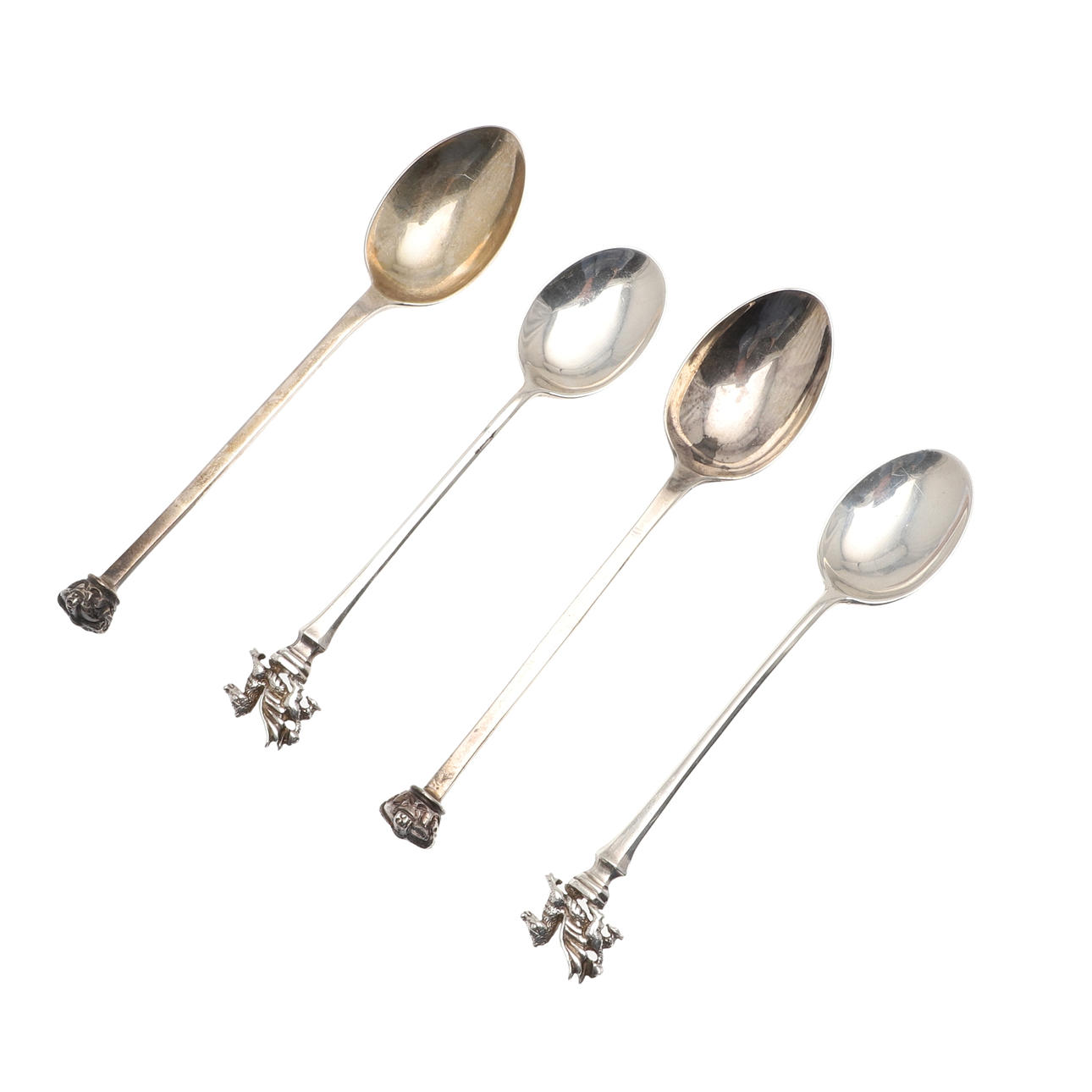 TWO PAIRS OF SILVER SPOONS. Silver & Metals - Silver - Auctionet