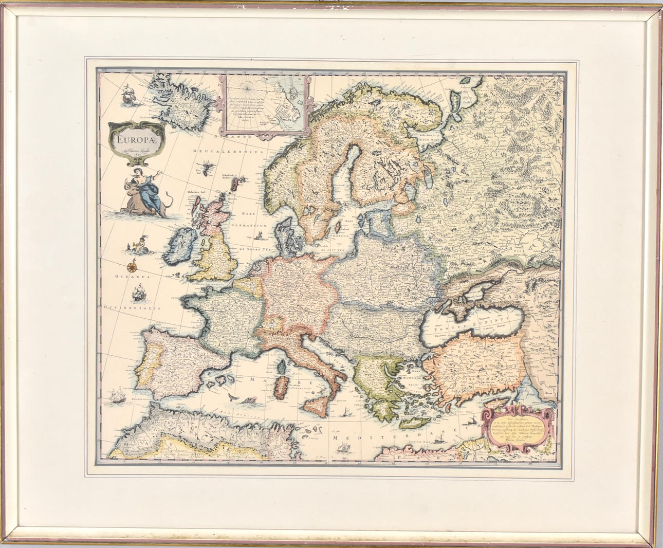AFTER HENRICUS HONDIUS. Map, colour lithographic print, 20th century ...