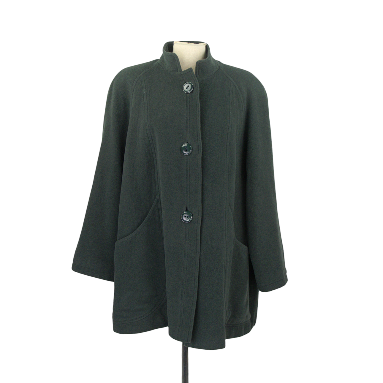 KAPPA, short model, women, marked size italian 44, 85% wool, grey-green ...