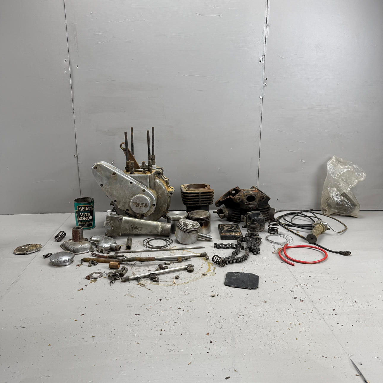 BSA, engine in parts, model B33, England, 1950s. Vehicles, Boats ...