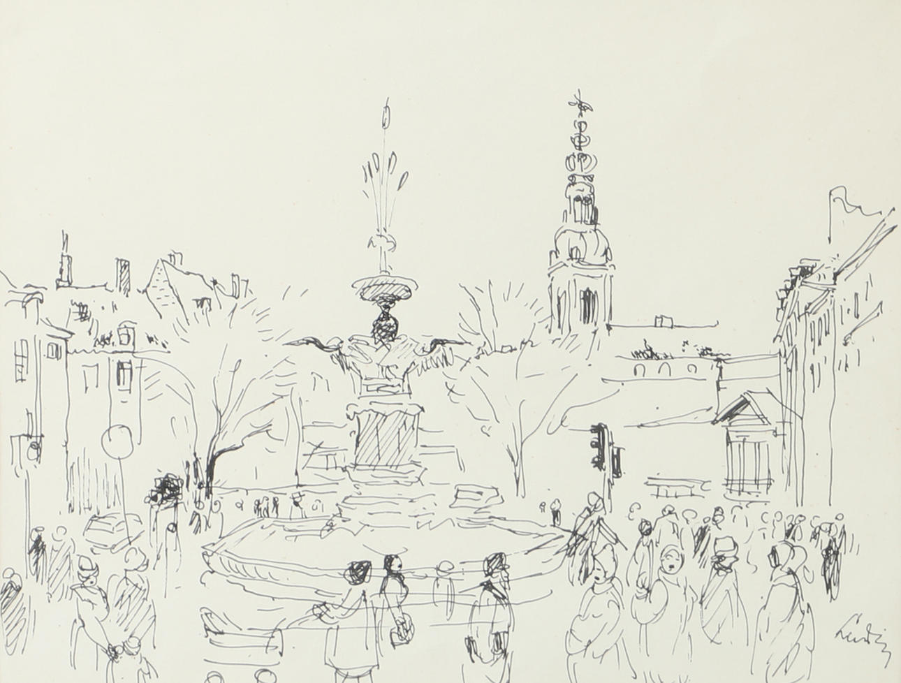 LUDVIG JOHNSSON. “Vimmelskaftet Copenhagen”, graphic sheet. Art ...