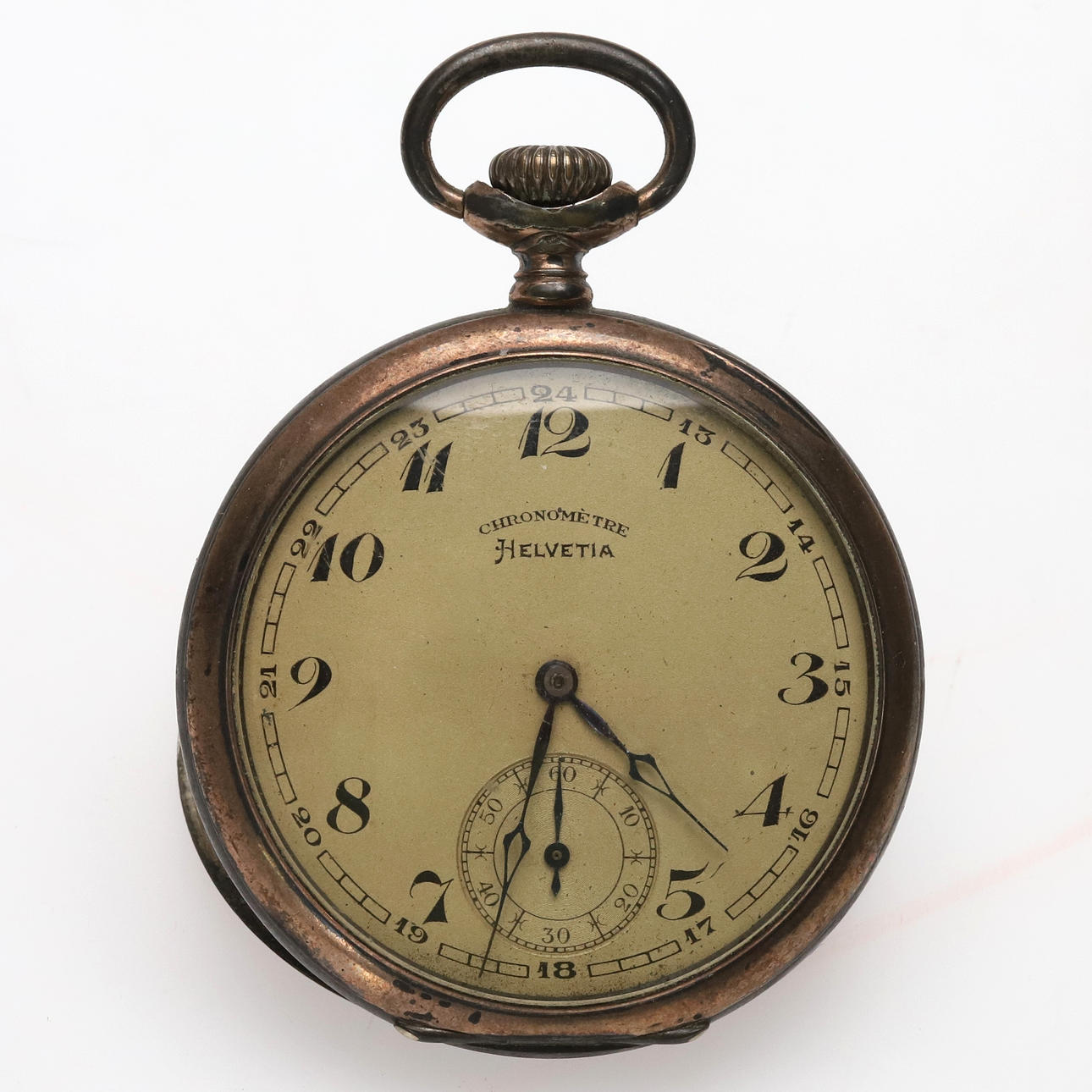 POCKET WATCH. SILVER outer case, Helvetia Chronometre. Clocks & Watches ...